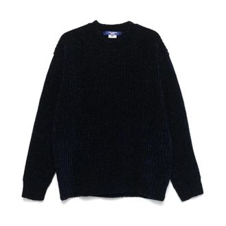 Junya Watanabe Blauer Rippstrick-Crew-Neck-Pullover - - Knitwear - Herren - Blau - L