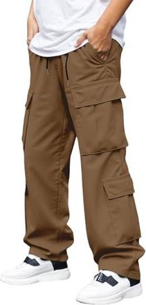 Generico Pantalon cargo pour homme avec poches multiples fermeture &eacute;clair Slim Pantalon de travail imperm&eacute;able pantalon r&eacute;tro pantalon de surv&ecirc;tement pour homm