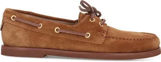 Gianvito Rossi Womens Vand&eacute;e Boat Shoes Brown Chamois Loafers
