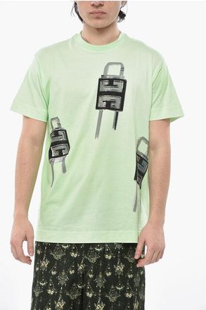 Givenchy Rundhals-T-Shirt LOCK aus Baumwolle mit Print Gr&ouml;&szlig;e Xs