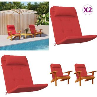 vidaXL Adirondack-Auflagen 2 Stk. Rot Oxford-Gewebe - Sitzauflage - Adirondack-Auflage