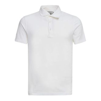 Fedeli Homme, Tops, Blanc, Taille: L Jersey Cotton Flex Short Sleeve Polo