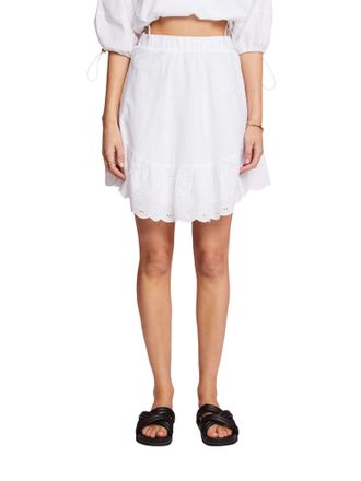 Esprit Damen 043EE1D305 Rock, 100/WHITE, 30