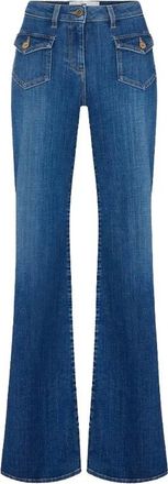 Elisabetta Franchi Jean &eacute;vas&eacute; avec poches - Femme - Jeans - Bleu - Taille: W29