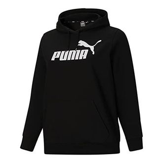 Puma Essentials Logo Fleece Hoodie Sweatshirt à Capuche, Coton Noir, L Grande Taille Femme