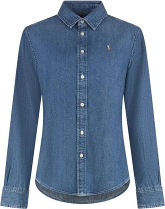 Ralph Lauren Femme, Blouses et Chemises, Bleu, Taille: 34 FR Chemise en jean coupe ajust&eacute;e