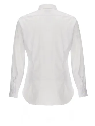 Barba Stretch Cotton Poplin Shirt - White