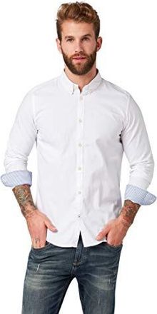 Tom Tailor 1008320, Chemise à motifs Homme, 20000 - White, XXL