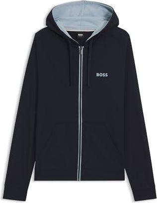 BOSS Hommes Authentic Jacket H Sweat &agrave; capuche en molleton de coton avec fermeture &eacute;clair contrastante