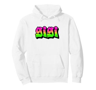 BDAZ Gigi Grandmother Graffiti Gr&uuml;n Rosa Schriftzug Frauen Pullover Hoodie