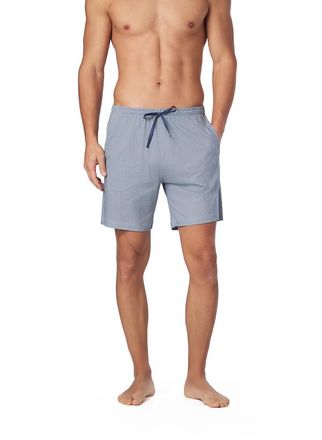 Novila Herren Pyjamashorts blau Jersey-Baumwolle unifarben