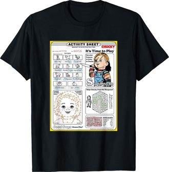 Chucky Activity Sheet Horror Parody T-Shirt