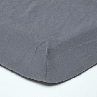 Homescapes Homescapes - Leinen Spannbettlaken Anthrazit, 185 x 205 cm