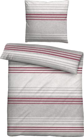 Biberna Melange-Flanell Bettw&auml;sche 0840516 QUERSTREIFEN
