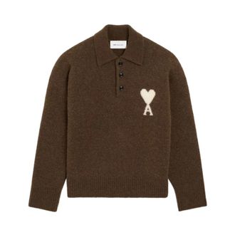 Ami De Coeur Polo Pullover - - Knitwear - Damen - Braun - L
