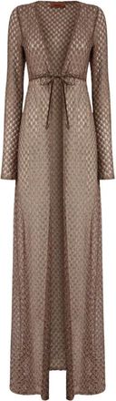 Missoni Femme, Robes, Brun, Taille: 40 FR Longue veste de plage