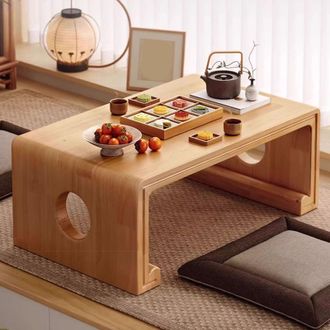 Generic Moderner Bodentisch, Japanischer Couchtisch für Wohnzimmer, Schlafzimmer, Erkerfenster, Entspannung Oder Wohndeko, Praktische, Klare Maserung