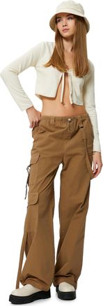 Koton Women Oversize Parachute Pants Cargo Pockets Cotton