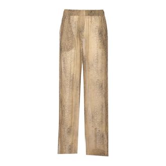 Federica Tosi Femme, Pantalons, Beige, Taille: 38 FR Pantalone Fluido Georgette Stampa Pitone