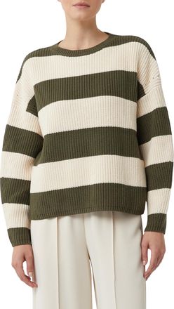 Comma Ringelpullover aus Grobstrick mit dezenten Pailletten