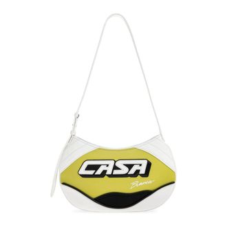 Casablanca Femme, Sacs, Vert, Taille: ONE Size Slim Biker Shoulder Bag