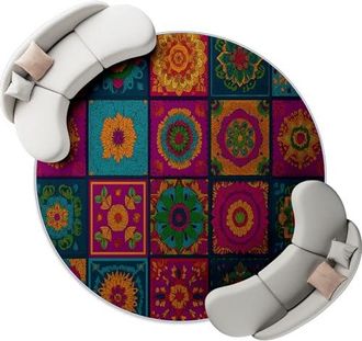 Generic Tapis Lavable et Antid&eacute;rapant Rouge Fonc&eacute; pour Salon Salle &agrave; Manger Chambre Adulte et Ado Cuisine - Tapis Motif Traditionnel R&eacute;tro Ethnique Mandala, P