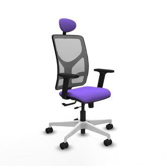 Piqueras y Crespo Stuhl mit Lendenwirbelst&uuml;tze, mit 2D-Armlehnen und festem Kopfteil, ausgestattet mit Syncro/Traslack und Schneideschaum, mit Rollen von 65 mm, Nylon, 