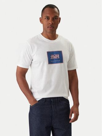 Jack & Jones Jack & Jones T-Shirt Jjrain Tee Ss Crew Neck 12288097 Wei&szlig; Regular Fit