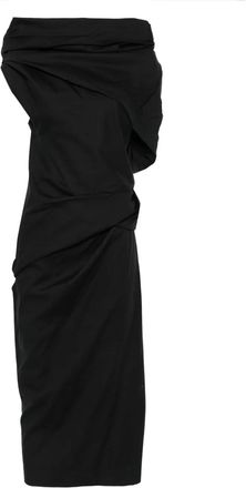 Entire studios robe mi-longue drapée à col bénitier Moulded - Noir