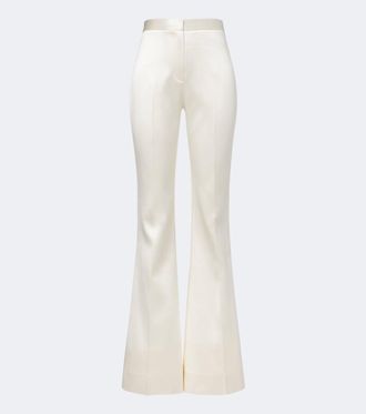 Danielle Frankel Pantalon &eacute;vas&eacute; Daulton de mari&eacute;e en laine et soie