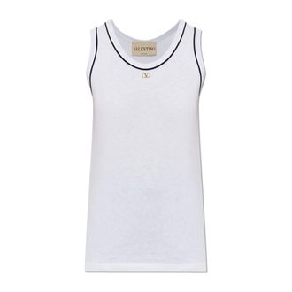 Valentino Garavani Top mit Applikation - - Tops - Damen - Wei&szlig; - M