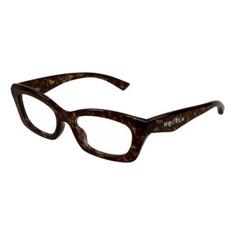 Alexander McQueen Stylische Brille Am0474O in Schwarz - - Accessories - Damen - Braun - 52 MM