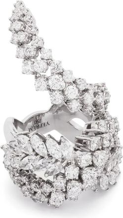 Yeprem bague Y-Not en or blanc 18ct pavée de diamants - Argent
