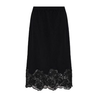 Fabiana Filippi Wollrock mit Spitzendetail - - Skirts - Damen - Schwarzk - XS
