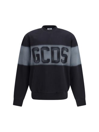 GCDS Logo Spray Cotton Sweatshirt - Black