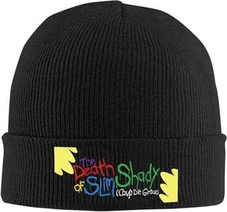 Generic Chapeau dHomme, Texte Graffiti de la Mort Slim Shady Femmes Bonnet tricot&eacute; Unisex Bonnet Chaud Hiver Chaleureux Cadeau de Cyclisme en Plein air de No&euml;