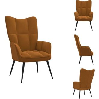 vidaXL Relaxsessel Braun Samt - Samtsessel - Wohnlounge Sessel - Bequemlichkeit - Sessel Braun - Lounge Chair