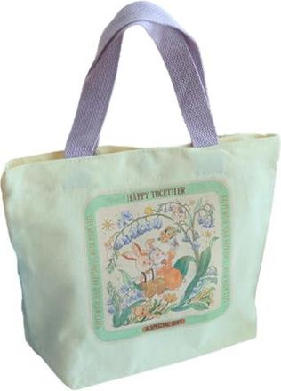Generico Sac à bandoulière en toile esthétique, sac fourre-tout élégant en toile | Sac à bandoulière shopping avec motif de lapin, sac à provisions décontracté