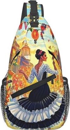 Generic Sac &agrave; dos &agrave; bandouli&egrave;re pour homme - Motif danseuse de flamenco espagnole