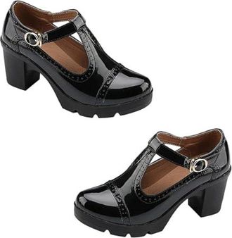 BESPORTBLE Chaussures &agrave; Talons Hauts Imperm&eacute;ables Travail Femmes Noir Caoutchouc Microfibre Rond 39 Chaussures &Eacute;l&eacute;gantes Polyvalentes