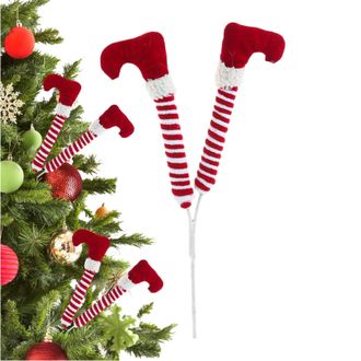 Generic Gef&uuml;llte Beindekoration - 38 x 14 cm gro&szlig;er Weihnachtsbaumschmuck aus Stoff, weihnachtliches Pl&uuml;schtier-Ornament-Set, gem&uuml;tliche, Flauschige Beindekor