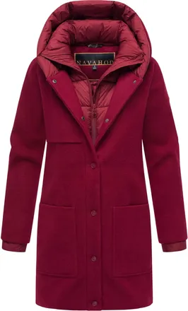 Navahoo Flauschwunder Damen Wintermantel mit abnehmbarem Kragen