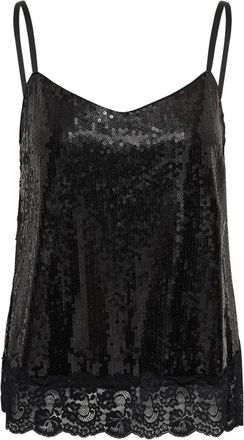 Kaffe &Auml;rmelloses Oberteil - - Tops - Damen - Schwarzk - XL