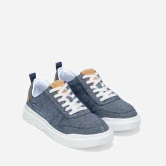 Cole Haan GrandPro Rally Canvas 100% Baumwolle Frauen Chambray/Wildleder/Optic Wei&szlig; Trainer