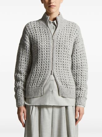 PESERICO cardigan en maille ajourée - Gris