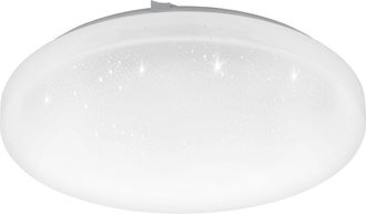 Eglo LED Deckenlampe Frania-S, Kristall Deckenleuchte mit Sternenhimmel-Effekt, Lampe Decke Schlafzimmer, Stahl und Kunststoff in Weiß, Ø 33 cm