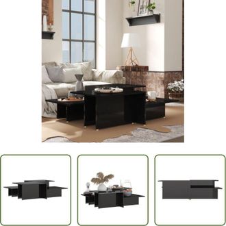 vidaXL vidaXL Hochglanz-Schwarz - Couchtische 2Stk. Hochglanz-Schwarz 111,5x50x33cm Holzwerkstoff