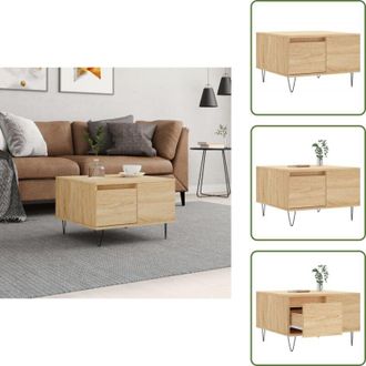 vidaXL Table basse ch&ecirc;ne sonoma 55x55x36,5 cm bois ding&eacute;nierie - Table Basse - Meuble Salon - Table Dappoint - Table Ronde - Design Moderne