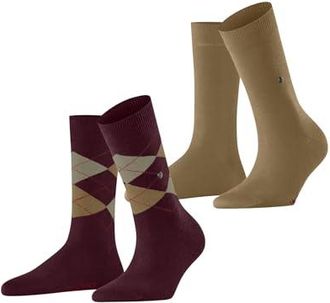 Burlington Everyday Mix Multipack W So coton fantaisie lot de 2 paires, Chaussettes Femme, Rouge Wine 8010, 36-41