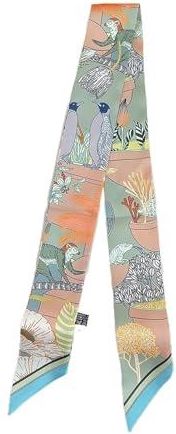 Generic Lot de 5 &eacute;charpes en soie fran&ccedil;aise de 90 cm, rubans d&eacute;coratifs pour femmes, Couleur 4, taille unique